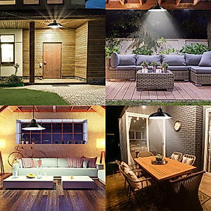 Vincent Solar Pendant Lights, Outdoor Waterproof Solar Powered LED Pendant Lights with Remote Control, Hanging Bright Shed Lights for Home Garden Patio Porch Barn Storage Lighting(Cool White)