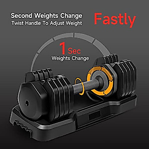 GIVIMO 30 lbs Adjustable Dumbbell Set of 2, Dumbbell Sets Adjustable Weights with Anti-Slip Fast Adjust Turning Handle for Men and Women, Dumbbells Pair for Home Gym Exercise,Black