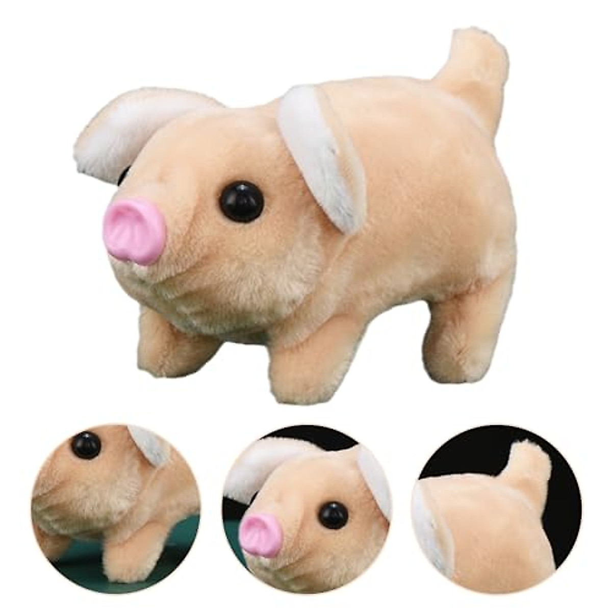 YESBAY Simulation Walking Piggy Electronic Pet Plush Toy Interactive Crawling Pig Plushies Twitch Nose Tail Wagging Stuffed Animal Doll Birthday Gift for Kids Pink