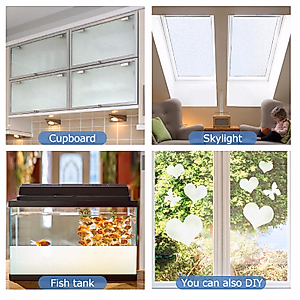 HIDBEA Frosted Window Privacy Film - Non Adhesive Static Cling Glass Stickers Sun UV Blocking Heat Control Door Covering Decals for Home Office, 17.5 x 78.7 Inch