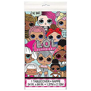 Unique LOL Surprise Rectangular Plastic Table Cover ,7 x 4.5 ft