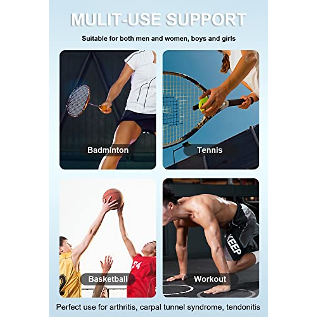 2 Pack Wrist Brace Wrist Wraps for Women Men, Carpal Tunnel Wrist Brace Wrist Straps for Weightlifting (Beige)