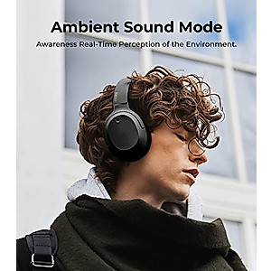 Edifier W820NB Plus Hybrid Active Noise Cancelling Headphones - LDAC Codec - Hi-Res Audio Wireless & Wired - Fast Charge - 49H Playtime - Over Ear Bluetooth V5.2 Headphones- Black