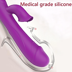 Beegu Personal Handheld 9 Inch High Intensity Vibrating Massager, Cordless Electric 7 Speed Vibrators Deep Tissue Massage for Portable Women Massager for Full Body, Purple