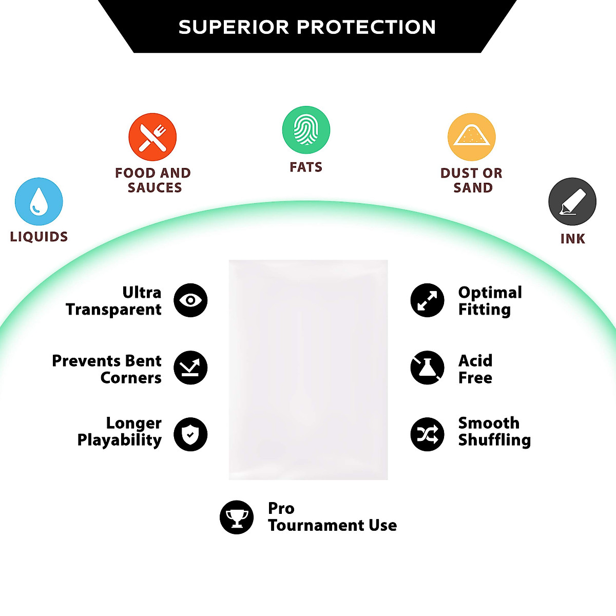 Quiver Time 200 Apollo Standard Clear Card Sleeves - Ultra Transparent Trading Card Protector Sleeves - Compatible with Magic: The Gathering (mtg card sleeves) - (Clear, 66 x 91 mm)