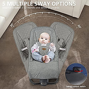 Baby Bouncer, 2 in 1 Baby Bouncer for Infants, Portable Baby Bouncer Seat & Infant to Toddler, Comfortable Bouncer for Babies 0-6 Months with Music and Vibrations