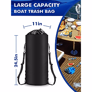 AngLink Portable Boat Trash Bag - 600D Collapsible Marine Boat Garbage Can Fishing Boats Accessories Essentials, Waterproof Camping Storage Bags for Outdoor Boating Pontoon Kayak Yacht Men Gifts