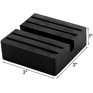 Yesland 6 Pack Universal Floor Jack Rubber Pad - Square Slotted Frame Jack Pad Adapter Black Anti-Slip Rail Pinch Weld Adapter for Car Lift, 3 Inch