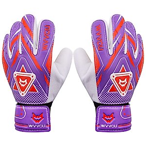 WVVOU Goalkeeper Gloves for Kids Youth, Soccer Goalie Gloves with Double Protection, Anti-Slip Soccer Gloves, Super Grip