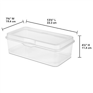 Sterilite 18058606 Large Flip Top, Clear, 6-Pack