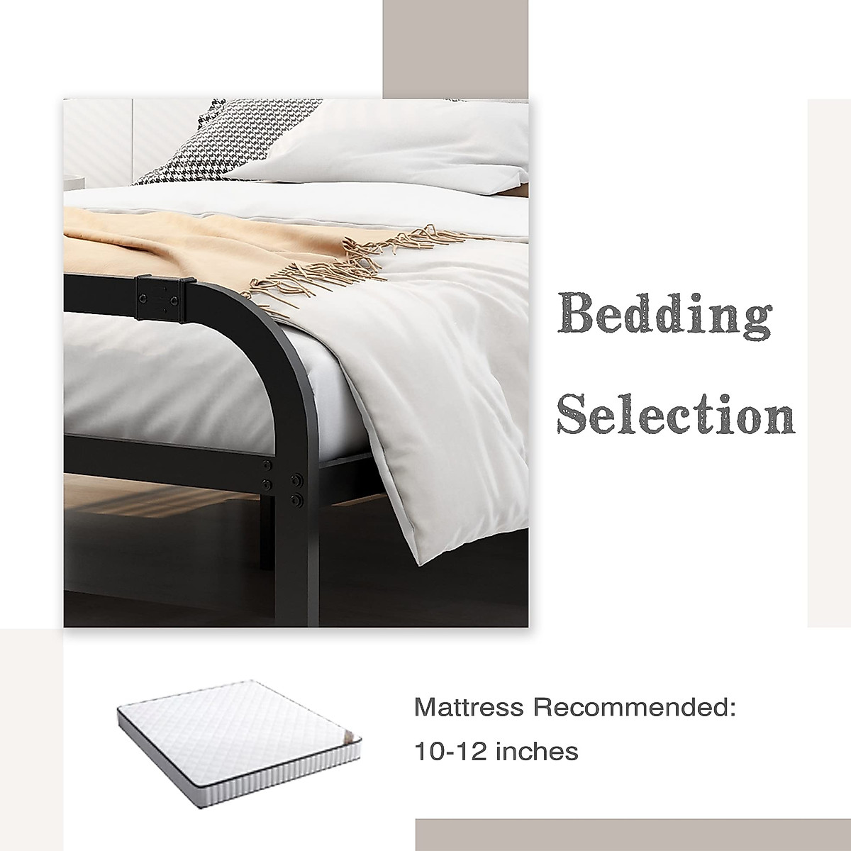 alazyhome California King Bed Frame Heavy Duty Metal Platform with Headboard and Footboard Sturdy Steel Support No Box Spring Needed Easy Assembly Black