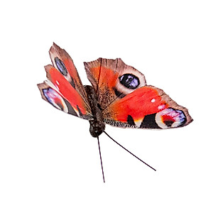 Berfutall-Inachis io Feather Fake Butterfly Decorations Set of 12 pcs with Clip Home and Party Decor Butterflies for Crafts…