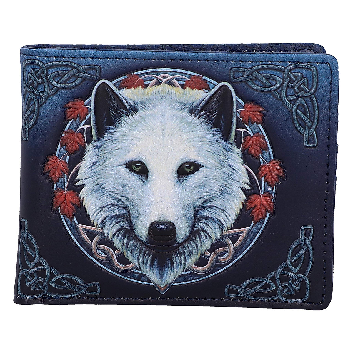 Nemesis Now Lisa Parker Guardian of The Fall White Autumn Wolf Wallet, Blue, 11cm