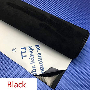 Tong Gu Self Adhesive Faux Suede Fabric Wrap Film Sticker Stretch DIY Craft (Black, 59 x 19.7 inch)