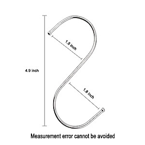 LOYMR 10 Pack 4.9 Inches Extra Large S Shape Hooks Heavy-Duty Metal Hanging Hooks Apply Kitchenware Bathroom Utensils Plants Towels Gardening Multiple uses Tools (Silver)