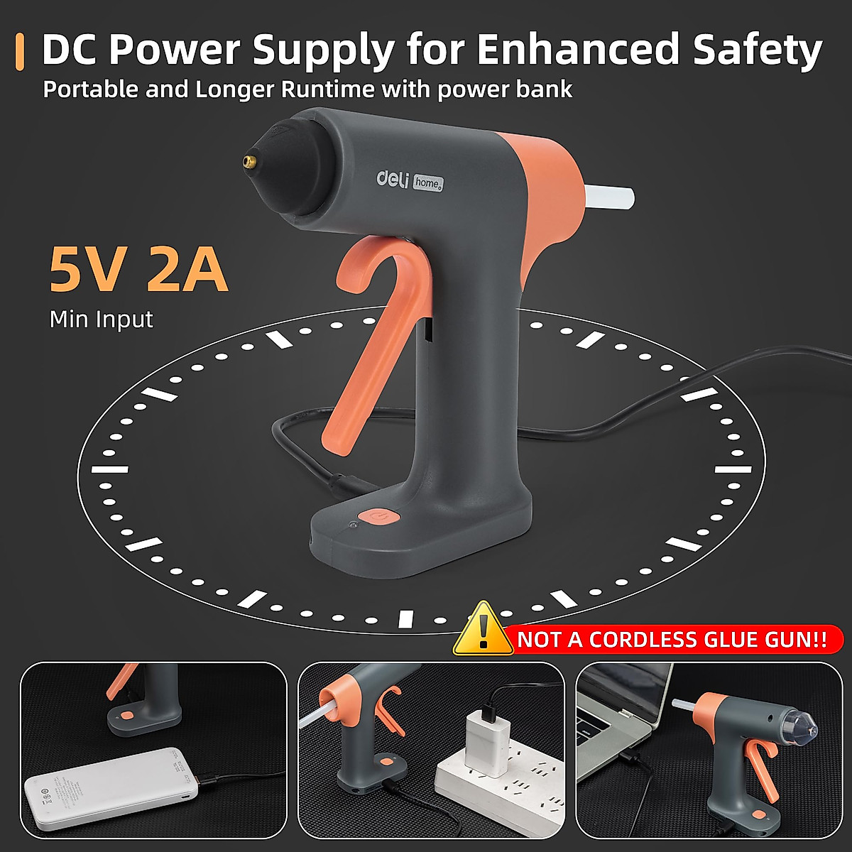 deli 3pcs Box Cutter Set and Hot Glue Gun Kit With 10pcs Glue Sticks