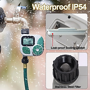 Biswing Watering Timer for Garden Hose, Outlet Hose Water Sprinkler Timers, Programmable Hose Timer with Digital Irrigation Timer System, Battery Operated for Outdoor Yard Lawn Garden Watering