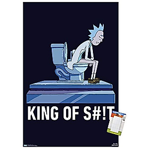 Trends International Rick And Morty - Toilet Wall Poster, 22.375" x 34", Poster & Mount Bundle