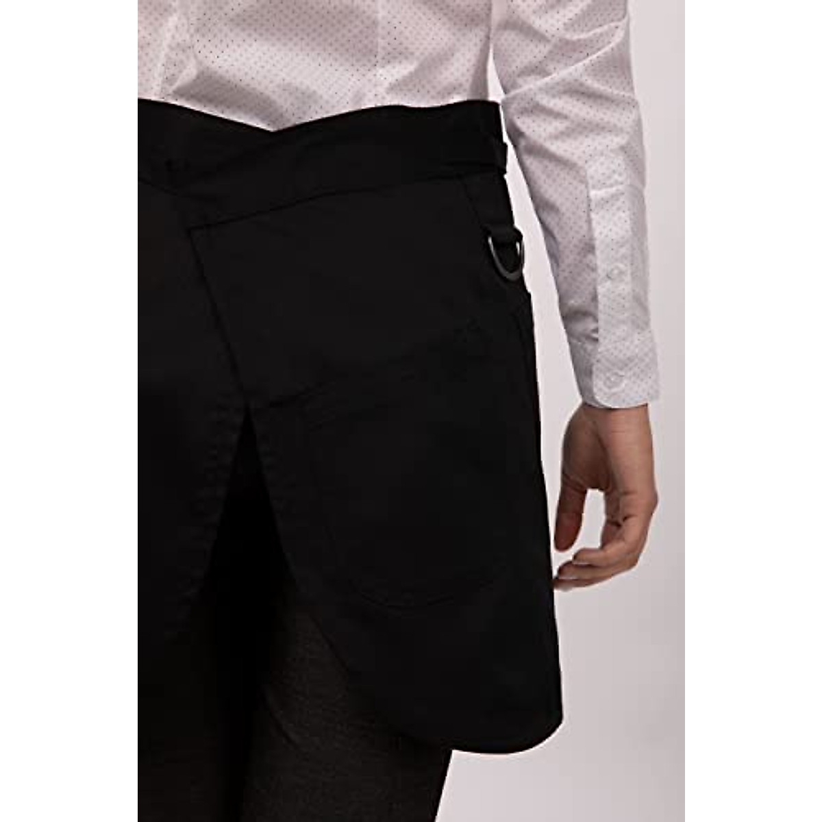 Chef Works Unisex Largo Half Bistro Apron, Black, One Size