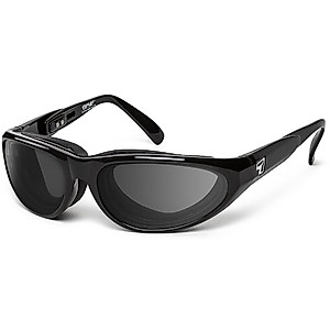 7 EYE Diablo | Wind Blocking Sunglasses - Glossy Black, Polarized Gray Lenses