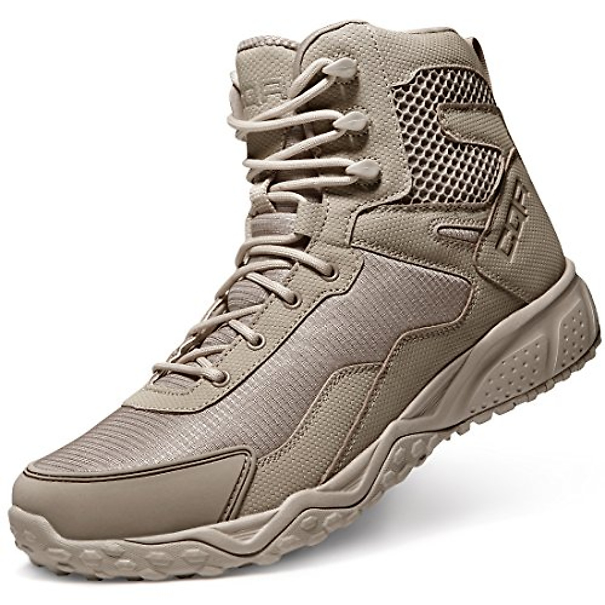 CQR Men's Military Tactical Boots, Lightweight 6 Inches Combat Boots, Durable EDC Outdoor Work Boots, No Zip Desert Sand, 13