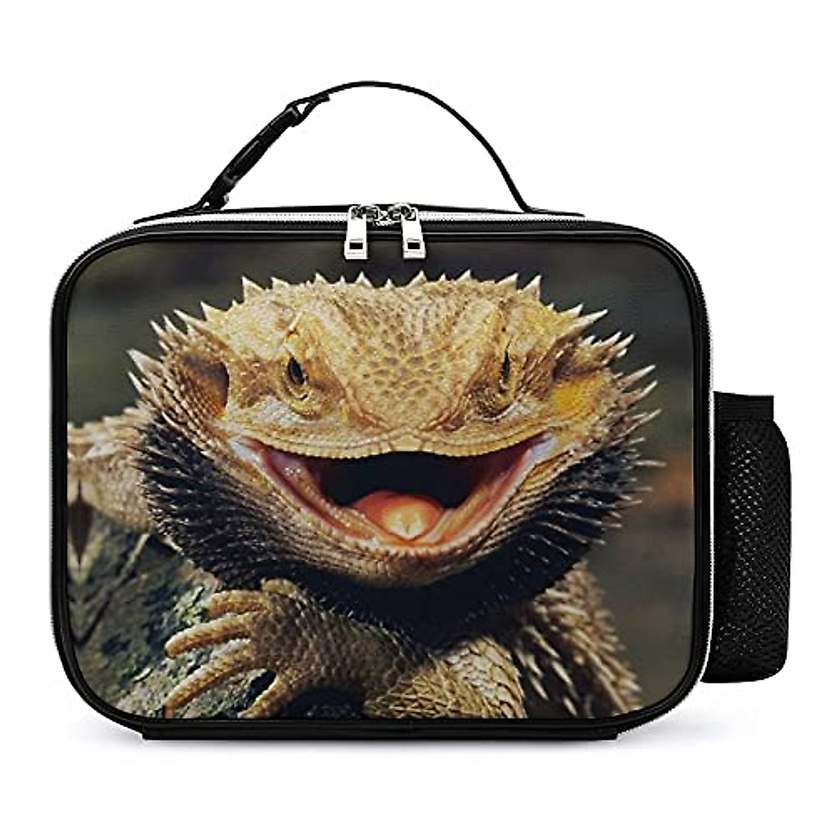 Cool Bearded Dragon Lizards Reusable Lunch Tote Bag Insulated Lunch Box Container For Office Work Picnic Travel With Handle