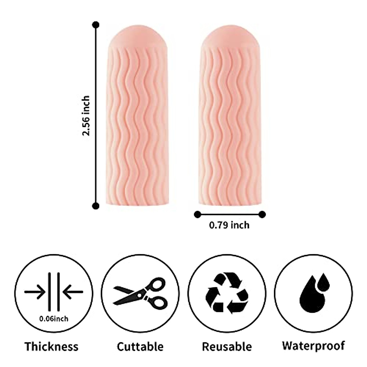 tifanso 12 PCS Finger Cots - Finger Protectors Gel Finger Gloves Covers Fingertip Sleeves Guards for Cracked Skin, Trigger Finger and More, Large Size