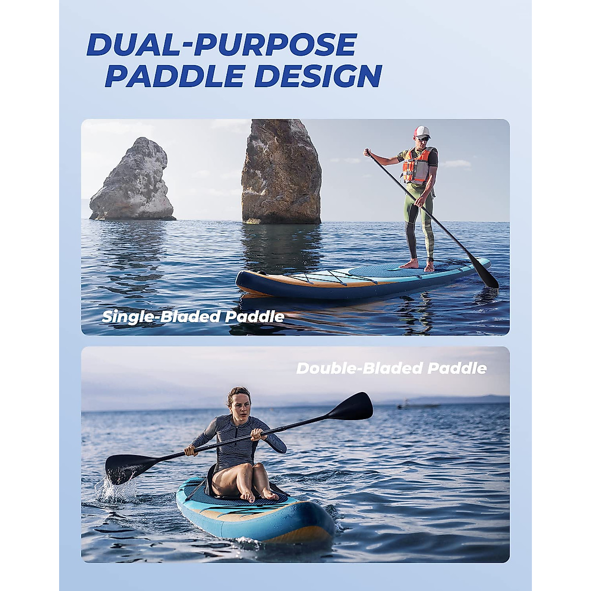 Valwix Inflatable Stand Up Paddle Board w/Electric Pump & Built-in Action Camera Mount Base, iSUP Paddleboard 350LBS Capacity