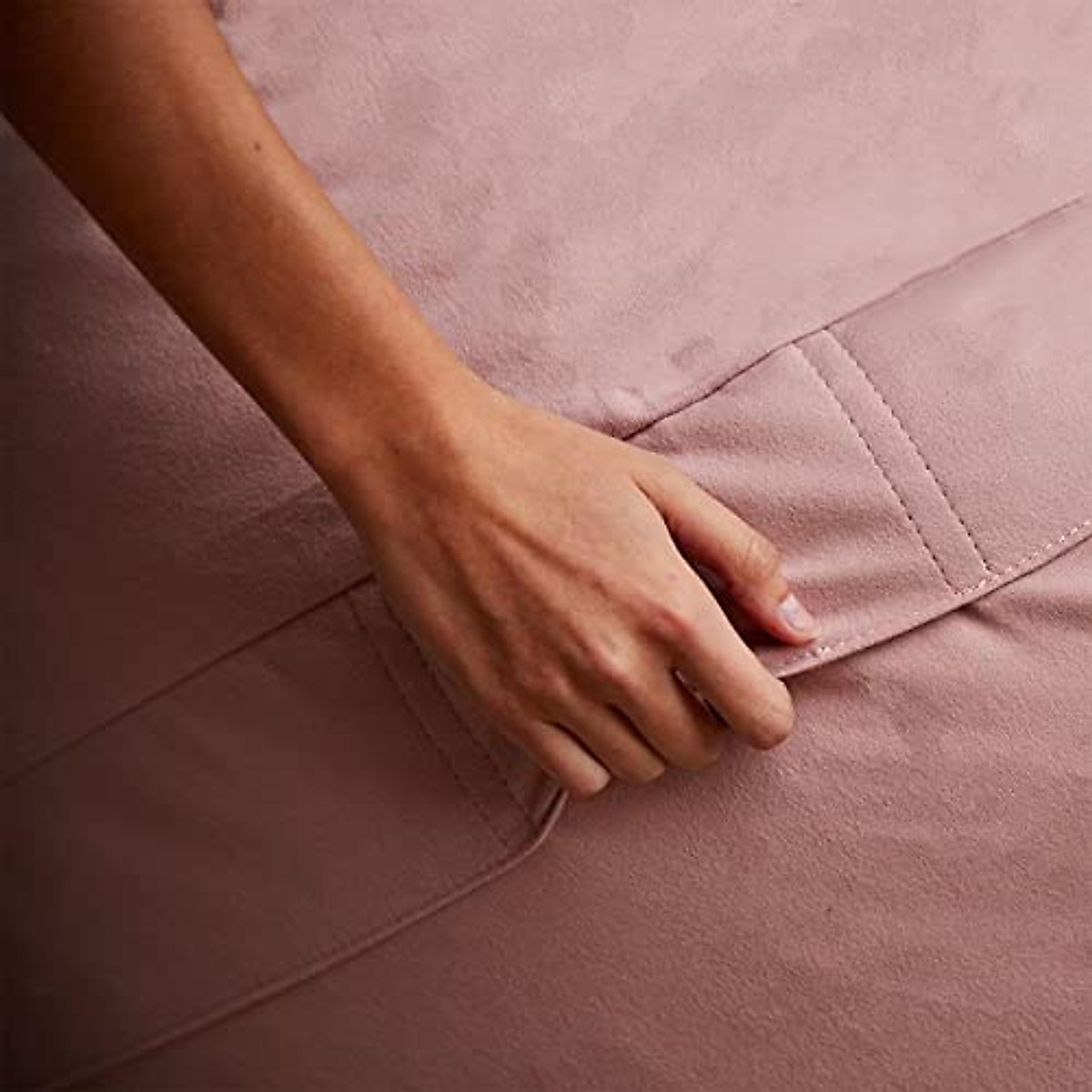 Big Joe Fuf Medium Foam Filled Bean Bag Chair with Removable Cover, Desert Rose Lenox, 3ft Big