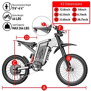 Freego X2 Electric Motorcycle for Adults, Electric Dirt Bike for Adult 6000W Motor 60V/30Ah Removable Battery, 60Mph/60Mile Electric Mountain Bicycle, 19" x2" Tire Full Suspension,Full Hydraulic Brake