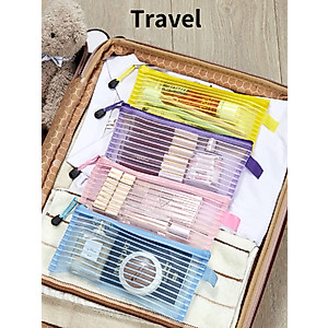 JARLINK 20 Pack 10 Colors Zipper Mesh Pouch, Zipper Bag Multipurpose Travel Bags for Office Supplies Cosmetics Travel Accessories Multicolor