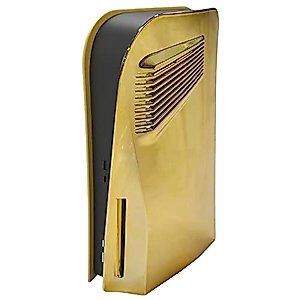 Electroplating Disc Edition Face Plates with Cooling Vents Cover Skins Shell Panels for PS5 Console, Playstation 5 Accessories Faceplate Protective Shell Replacement Plate (Electroplating Gold)