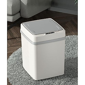 Bathroom Smart Touchless Trash Can with Lid Rechargeable 12L Automatic Motion Sensor Rubbish Can Electric Small Garbage Bin for Kitchen, Office, Toilet, Bedroom, RV (Single Mode Blue)