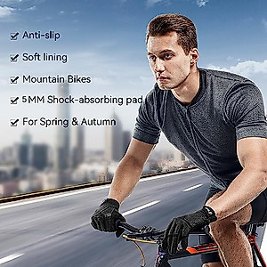 Glofit Cycling Gloves Bike Gloves for Men Women - 5MM Pad Biking Gloves Full Finger Road Bike MTB Bicycle Gloves - for Cycling/Workout/Hiking/Gym/Training/Outdoor X-Large