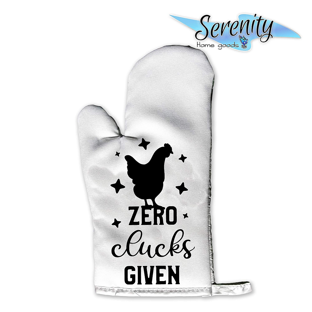 Farmhouse Decorative Kitchen Hot Plate Pot Holder Oven Mitt Set | Zero Clucks Given Mother Clucker | Funny Country Rustic Summer Fall | White Home Decor Decorations