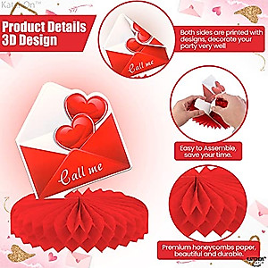 Big, Valentines Day Table Decorations - Pack of 9 | Red, Pink Valentine Honeycomb Decorations | Valentines Day Decor | Valentines Day Centerpiece Decorations | Valentines Day Decorations for the Home
