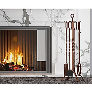 Fire Beauty 5 Pieces Fireplace Tools Set(Antique Bronze)