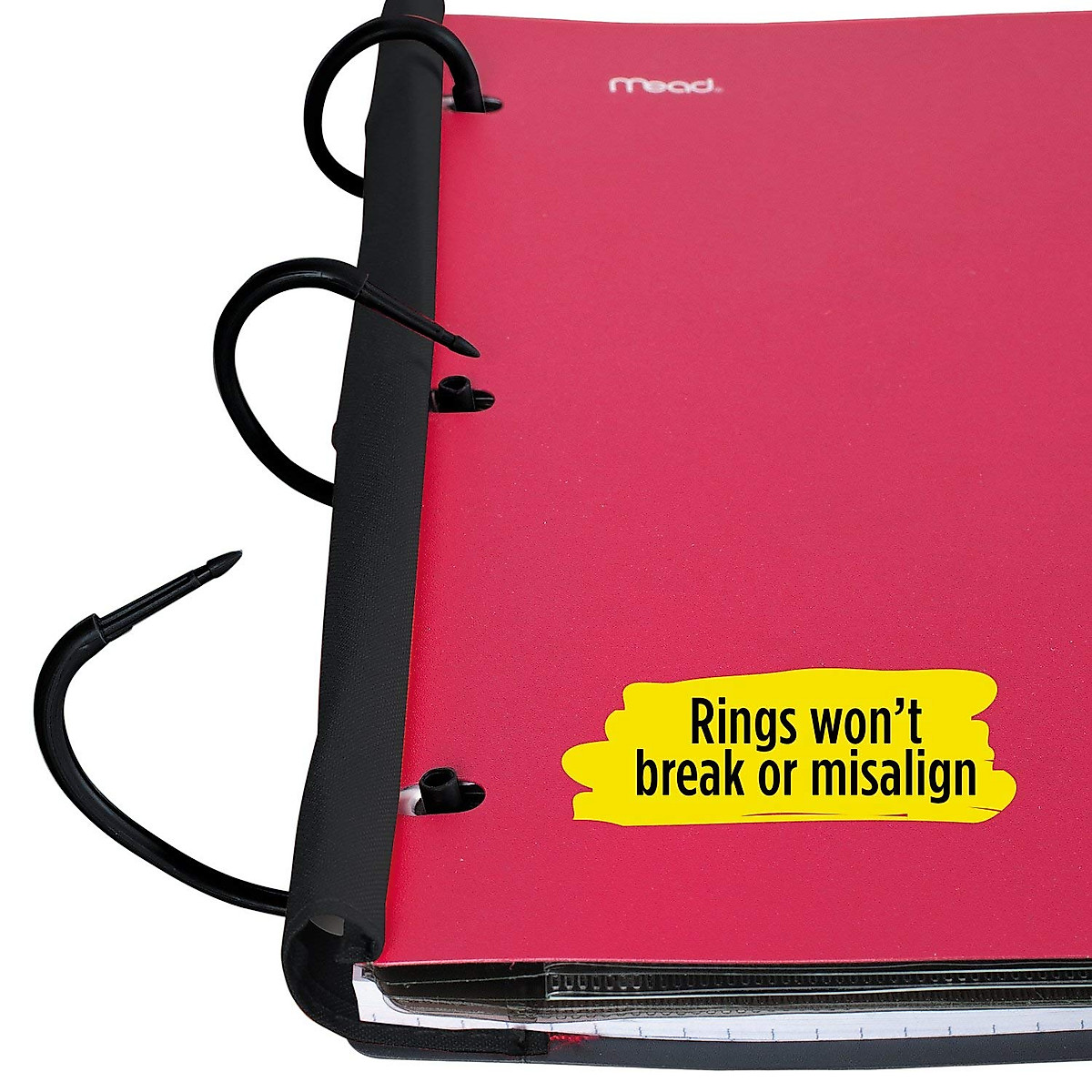 Five Star Flex Hybrid NoteBinder, 1 Inch Binder with Tabs, Notebook and 3 Ring Binder All-in-One, Black (72009)