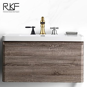 RKF Faucet- Replacement Classic Cross Knobs Handles with Valve Faucet Accessory Faucet Parts Faucet Kit Brushed Nickel W033