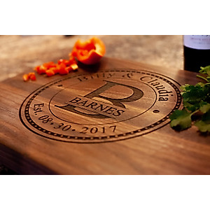 Christmas Gifts for Couples 2023 USA Handcrafted Custom Cutting Board! Engrave your Giftee's Name & Date! Personalized Cutting Board Wedding Gift Anniversary Gift for Couple