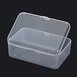 4 Pcs Clear Plastic Storage Containers Small Bead Organizer Boxes Portable Travel Pill Cases with Hinged Lid