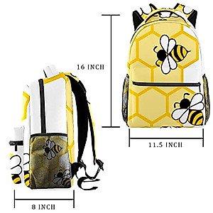 School Backpack Travel Backpack,Boy Girl Backpack,cartoon honey bees,Outdoor Sports Rucksack Casual Daypack