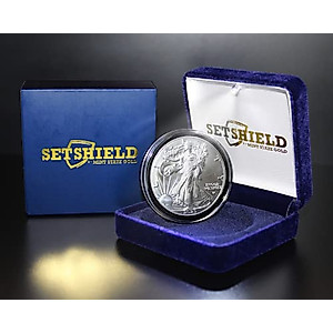 2023 1 oz American Eagle Silver Bullion Coin Brilliant Uncirculated in Capsule with Luxury LED Lighted Presentation Box and a Certificate of Authenticity $1 BU