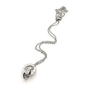 Smiling Wisdom - Timeless Friend Special Friendship Greeting Card with Time Intertwined Double Circle Necklace Gift Set - Best BFF Bestie Woman - Stainless Steel CZ (Silver)