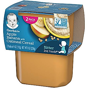 Gerber Baby Food, 2nd Foods, Apple Banana with Oatmeal, 8 OZ 2 count (Pack of 4)