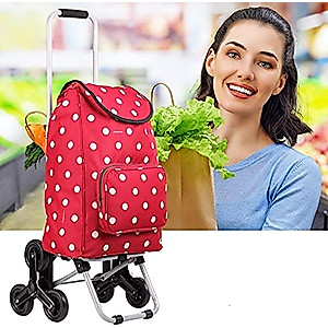 Shopping Trolley on Wheels Multi Function Shopping Cart Foldable Trolley On Wheels Lightweight Stair Climbing Cart with Large Capacity Waterproof Grocery Stair Climbing Foldable Cart Storage Hand T