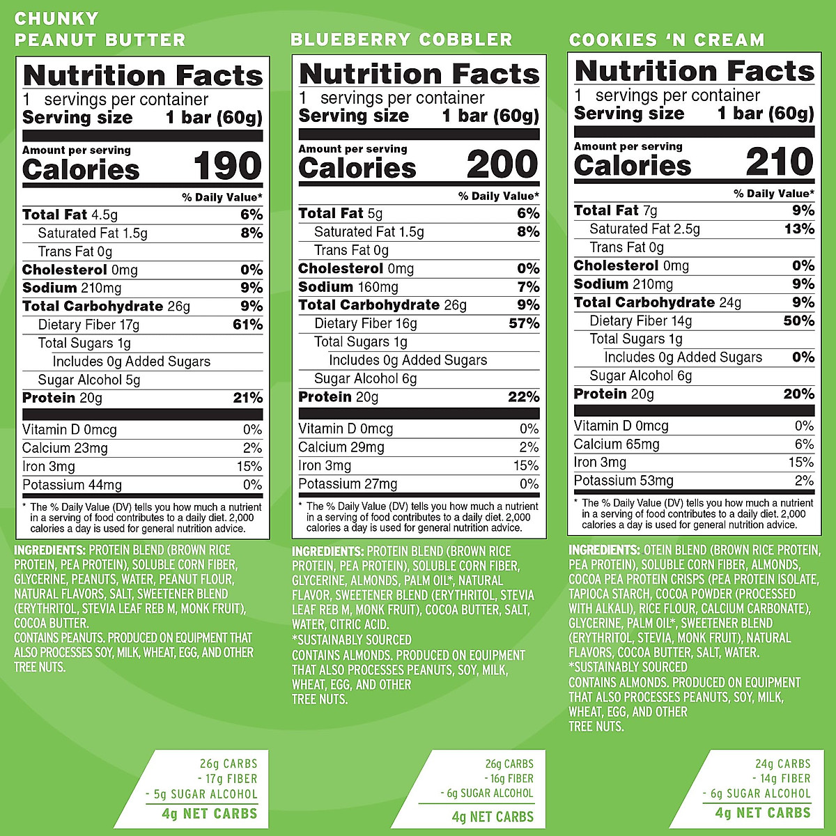 No Cow High Protein Bars, Top Flavors Pack, 20g Plus Plant Based Vegan, Keto Friendly, Low Sugar, Low Carb, Low Calorie, Gluten Free, Dairy Free, Non GMO, Kosher, 12 Pack