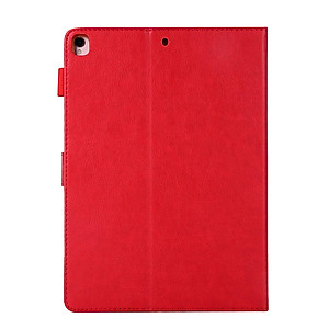 UUcovers Case for Apple iPad 10.2" 9th/8th/7th Generation (2021/2020/2019) & iPad Air 3 10.5 Inch (3rd Gen) & iPad Pro 10.5 Cover with Hand Strap Stand [Pencil Holder] Pocket [Auto Sleep/Wake], Red