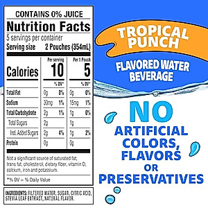 Capri Sun Roarin' Waters Tropical Tide Naturally Flavored Water Kids Beverage (40 ct Pack, 4 Boxes of 10 Pouches)