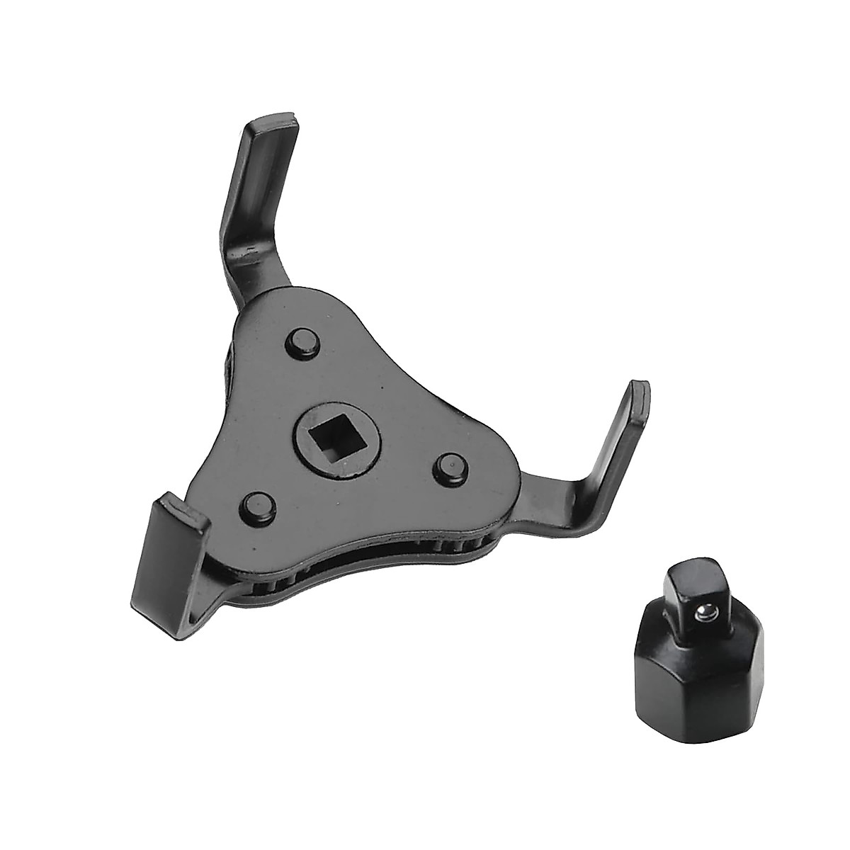 Yumfugu 1 PC Car Oil Filter Wrench, 1/2 Metal Heavy Duty Adjustable Filter Change Set, Universal Multifunctal Three-claw Vehicle Oil Filter Wrench Maintenance Accessories for Engine (Black)